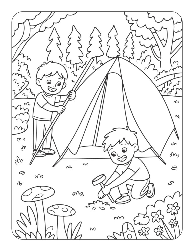 Camp Out! Coloring and Activity Adventure Book for Kids